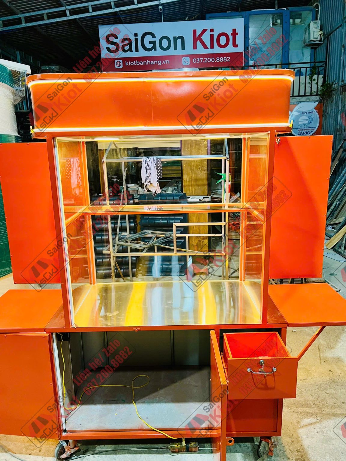 Chi tiết Xe Đẩy Bán Gà Rán - Mẫu 61 - SaiGon Kiot